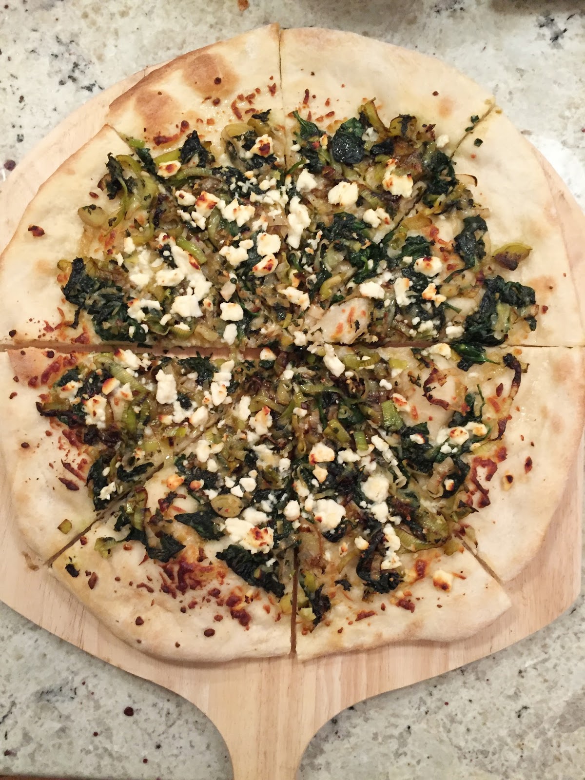 peace. love. & good food.: Spinach, Leek + Mint Greek Pizza