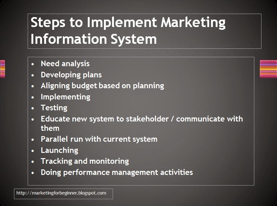 Fundamental steps to implement Marketing Information Systems