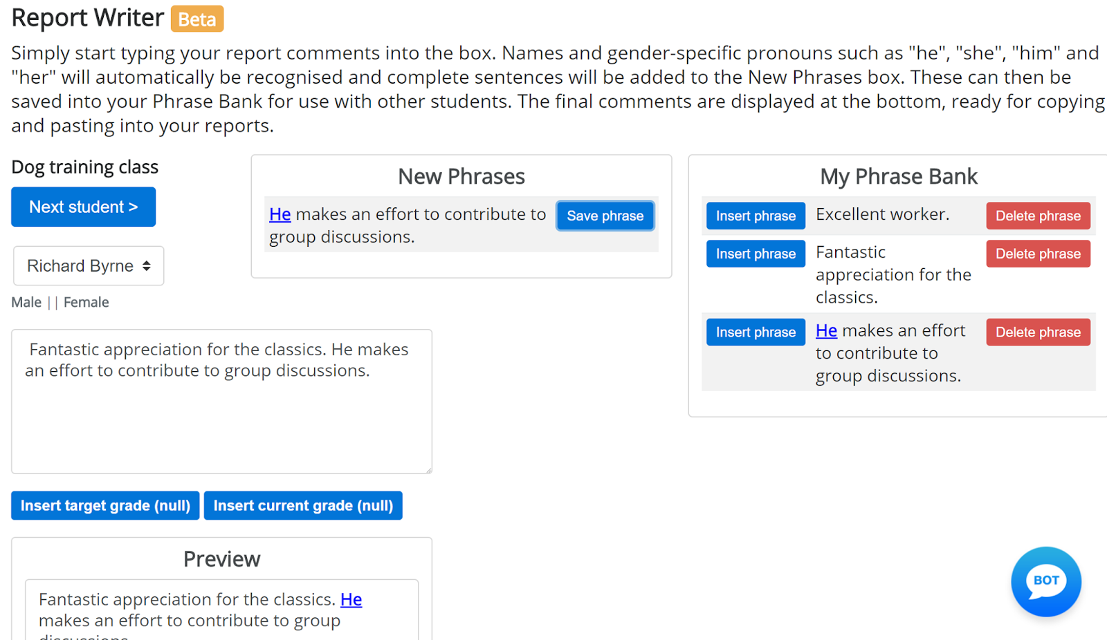 Mega Report Writer - Streamline Narrative Report Writing - Classwork
