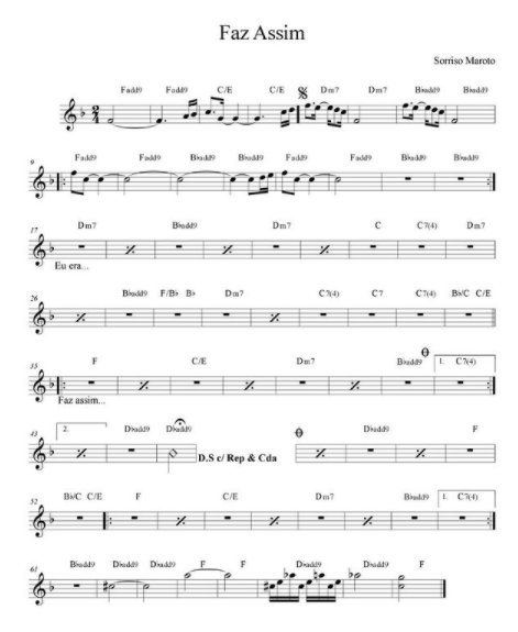 Nandinho Cavaco: Partitura - Sorriso Maroto - Faz assim