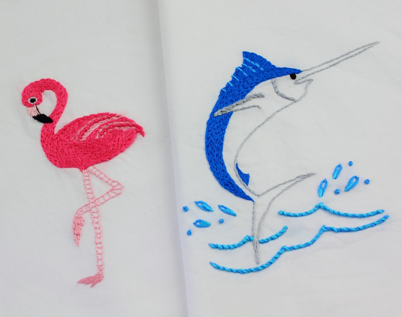 big B: Flamingo Embroidery