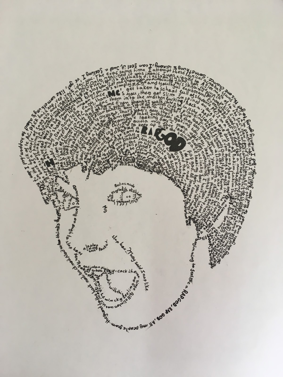 ARTÍSTIC KOSTKA: CALLIGRAM SELF-PORTRAIT