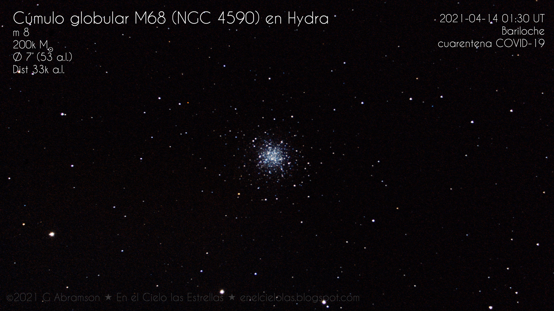 En el cielo las estrellas: Messier 68 y el centro galáctico