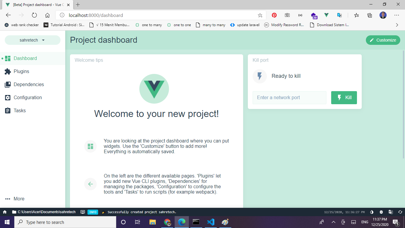 Mudahnya Instalasi Project Vue Js Dan Depedensi Dengan Vue Ui Sahretech