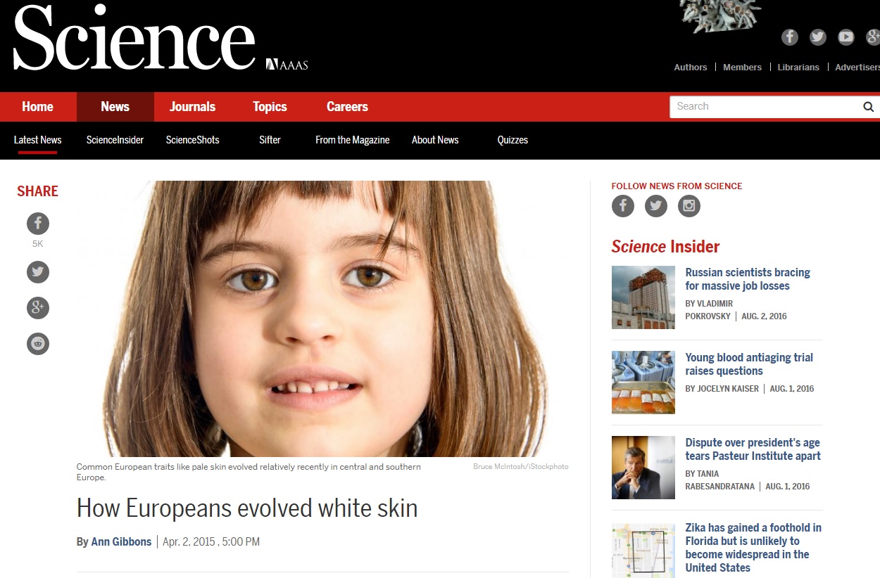 JOSENMIAMI HISTORY BLOG: How Europeans evolved white skin