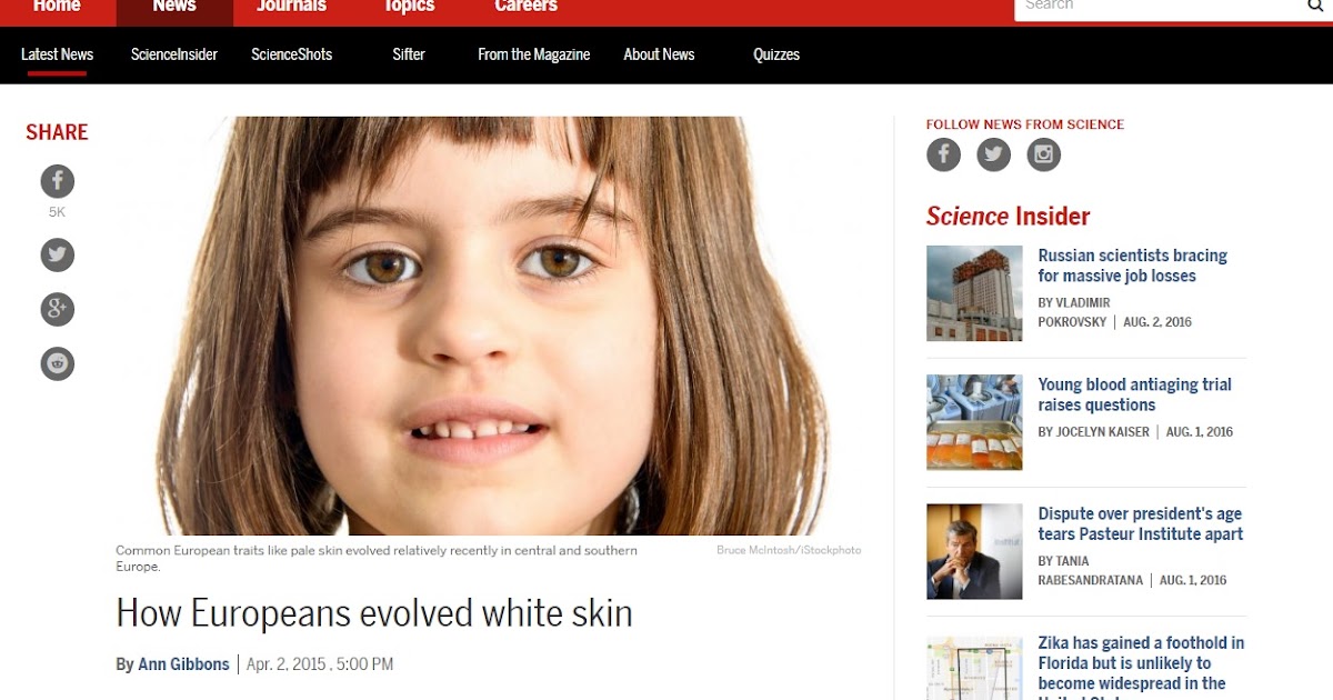 JOSENMIAMI HISTORY BLOG: How Europeans evolved white skin