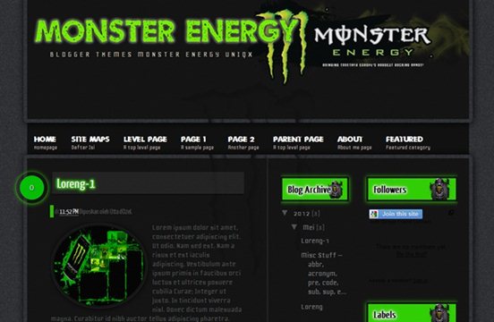 Monster Energy Template Official Site | UT2A-WEB.INFO™