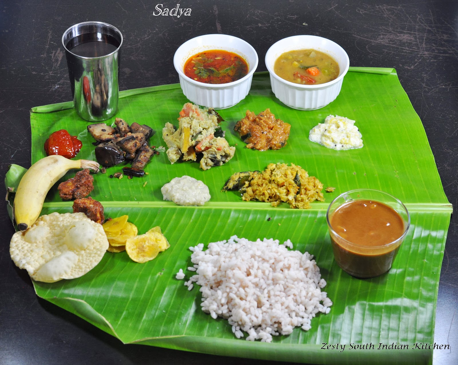 Sadhya Menu - Zesty South Indian Kitchen