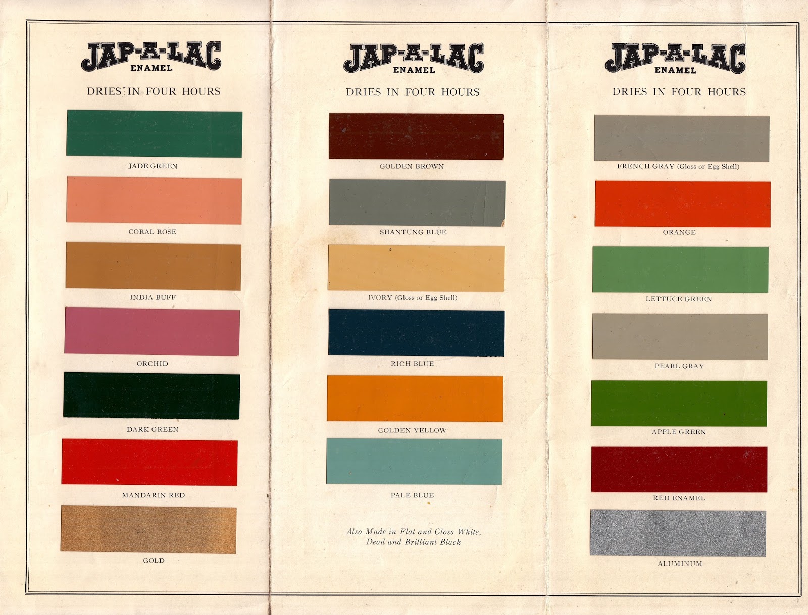 Dull Tool Dim Bulb: Pure Color Jap-A-Lac Paint from Glidden circa 1920 ...