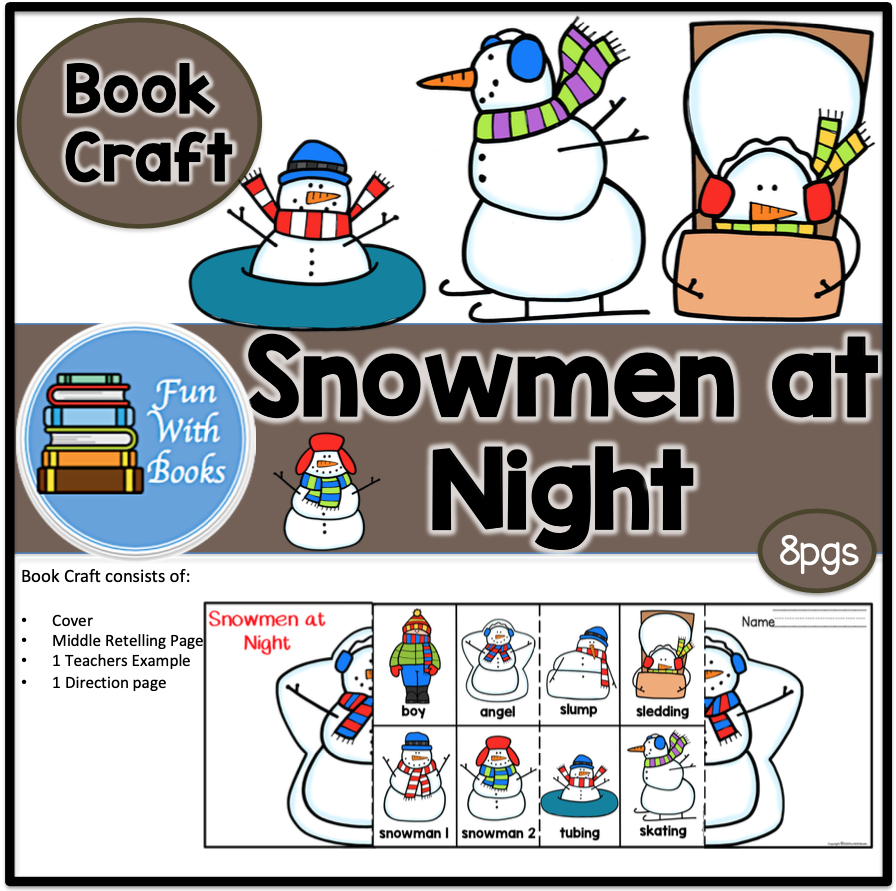 SNOWMEN AT NIGHT TODDLER BOOK CRAFT ~ Book Units by Lynn