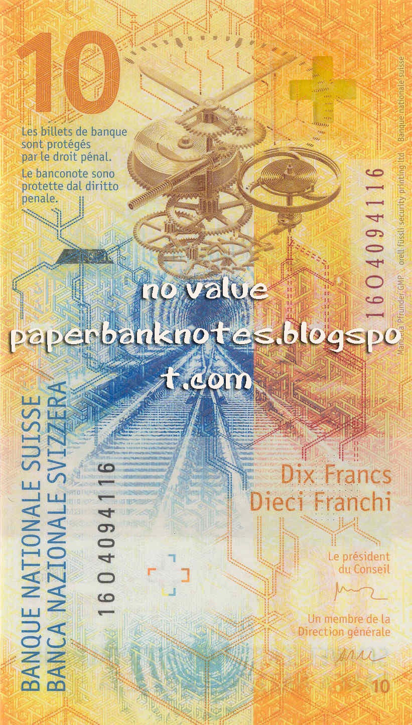 europe: Switzerland - 10 Francs 2017 Hybrid Notes