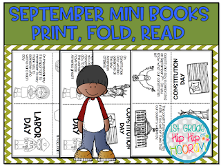 1st Grade Hip Hip Hooray!: September Mini Books...Print, Fold, Read