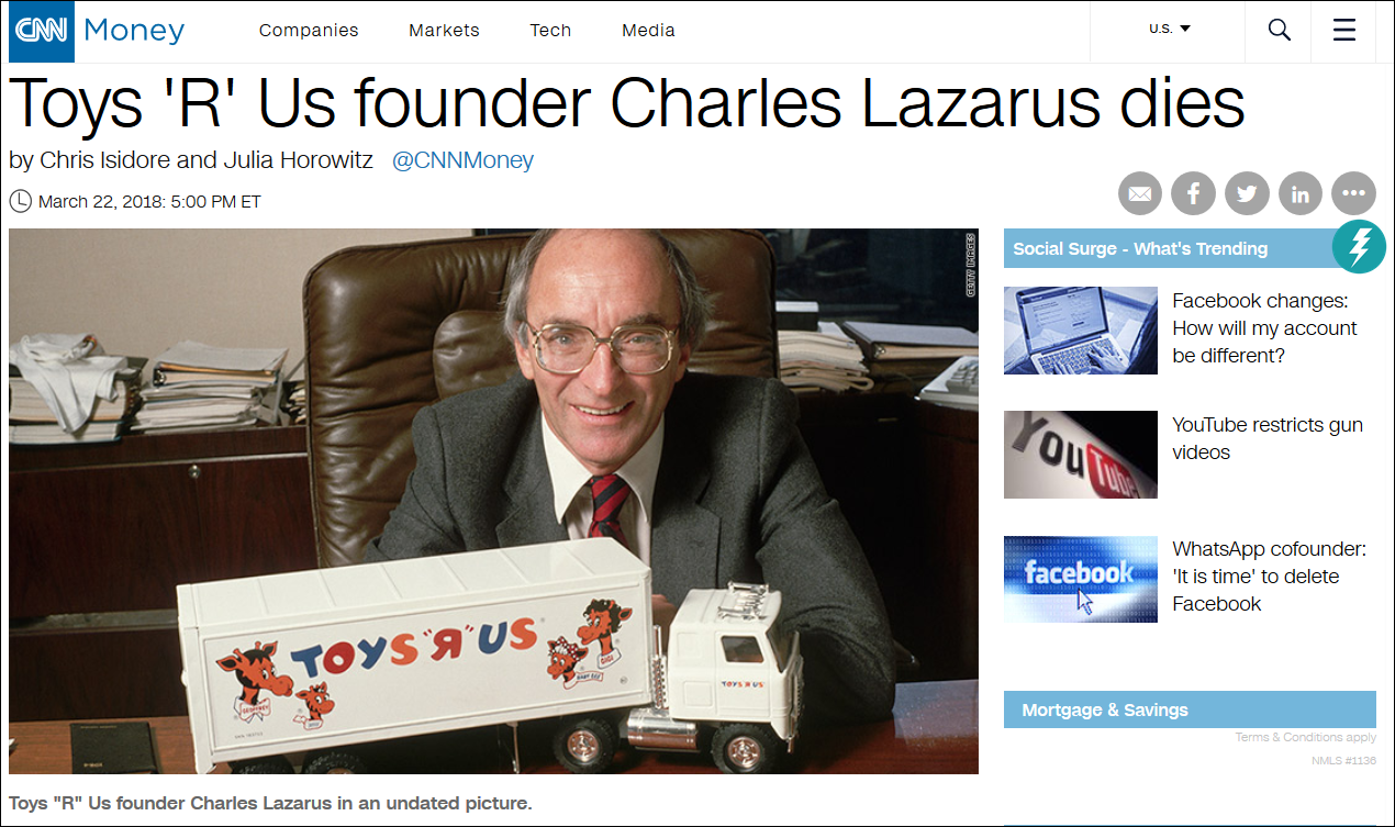 lift the veil from your eyes: 187 191 223 | Toys 'R' Us founder Charles ...