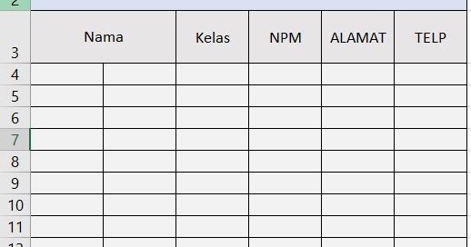 Membuat Database di Microsoft Excel