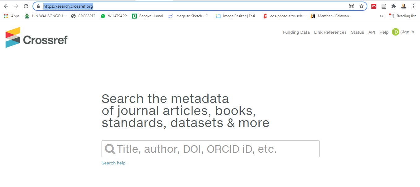 Mencari Jurnal atau Artikel di Crossref