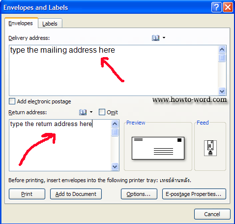 How to print on an envelope | How to Word