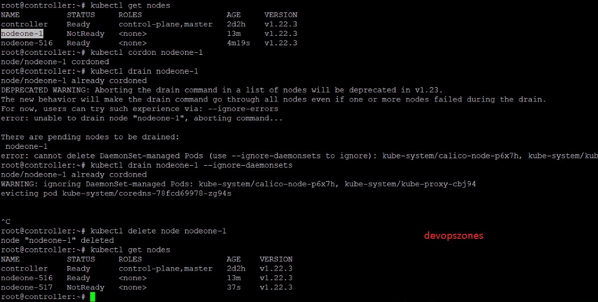 How to delete Kubernetes Worker Node - devopszones How to delete Kubernetes Worker Node - devopszones