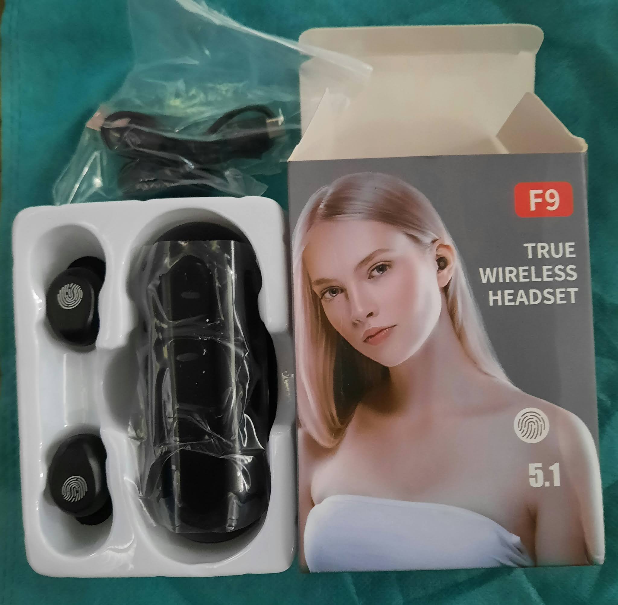 F9 True Wireless Headset Tws V5 1 Touch Earbuds Digital Display