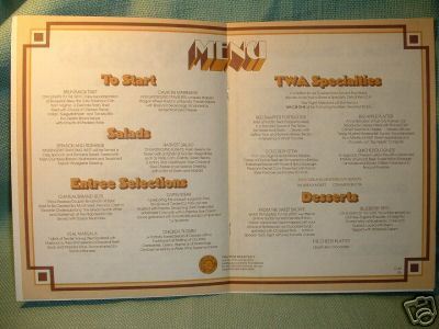 The Upward Trend Blog: TWA Golden Anniversary Menu 1976 - Del's Outlet