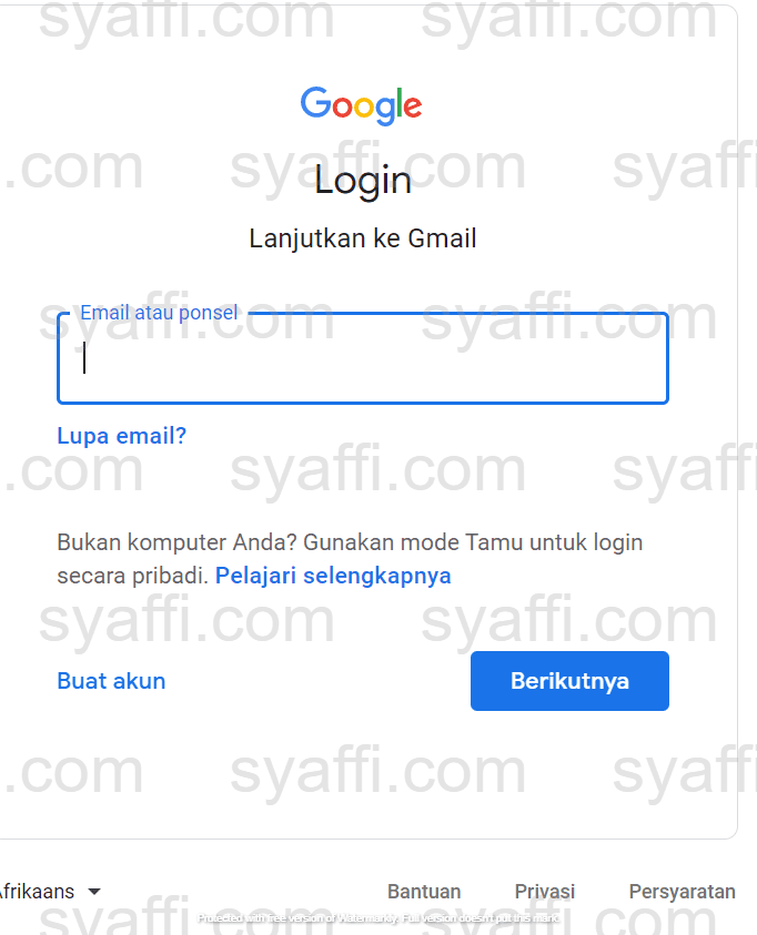 Untuk Login ke Akun Google Caranya dengan Memasukkan Apa