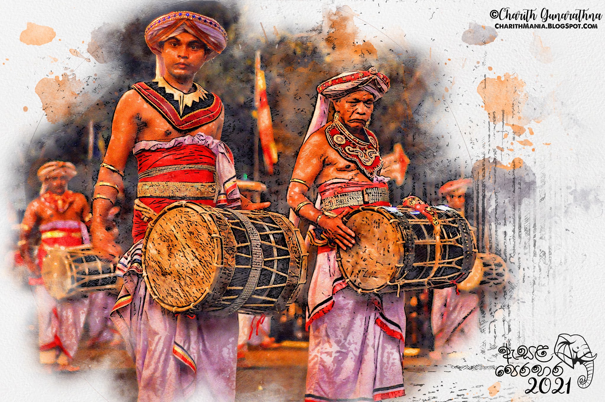 CharithMania: ESALA PERAHERA 2021 - WATERCOLOR PHOTOGRAPHS OF KANDY ...