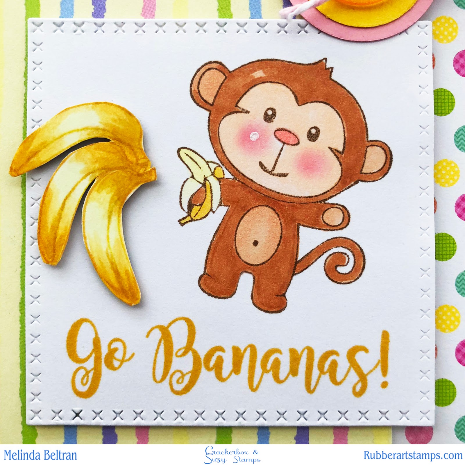 CraftyMelinda.com: Sweet Monkey Card with Crackerbox & Suzy Stamps