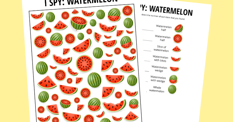 Watermelon I Spy Game {Free Printable for Kids} | And Next Comes L ...
