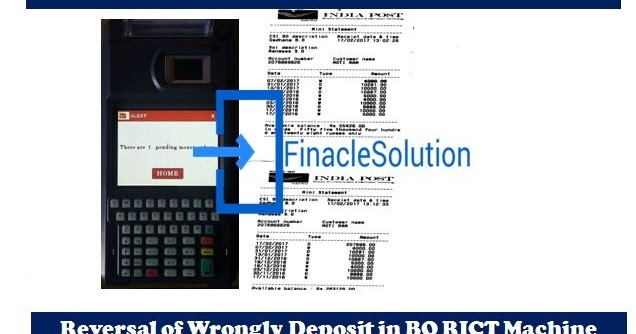 Reversal of Wrongly Deposit in BO RICT Machine | Finacle Solution