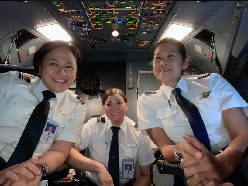 Philippine Airlines flies wide body aircraft with all female pilots ...