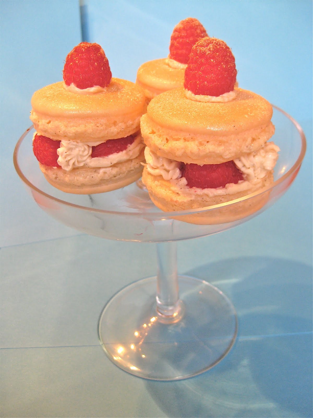 Pixie Crust: Vanilla Bean French Macarons with Fresh Raspberries