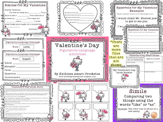 Middle Grades Maven: Valentine's Day Figurative Language Activities