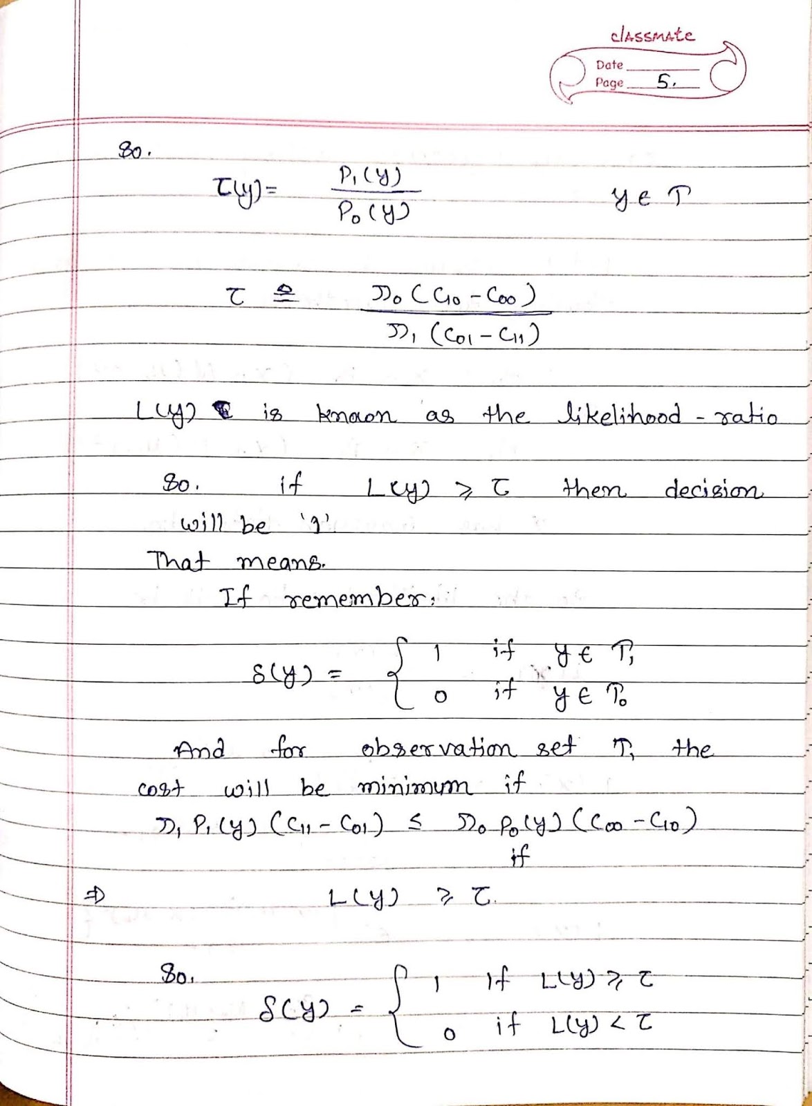 Class Notes: Detection Theory Notes