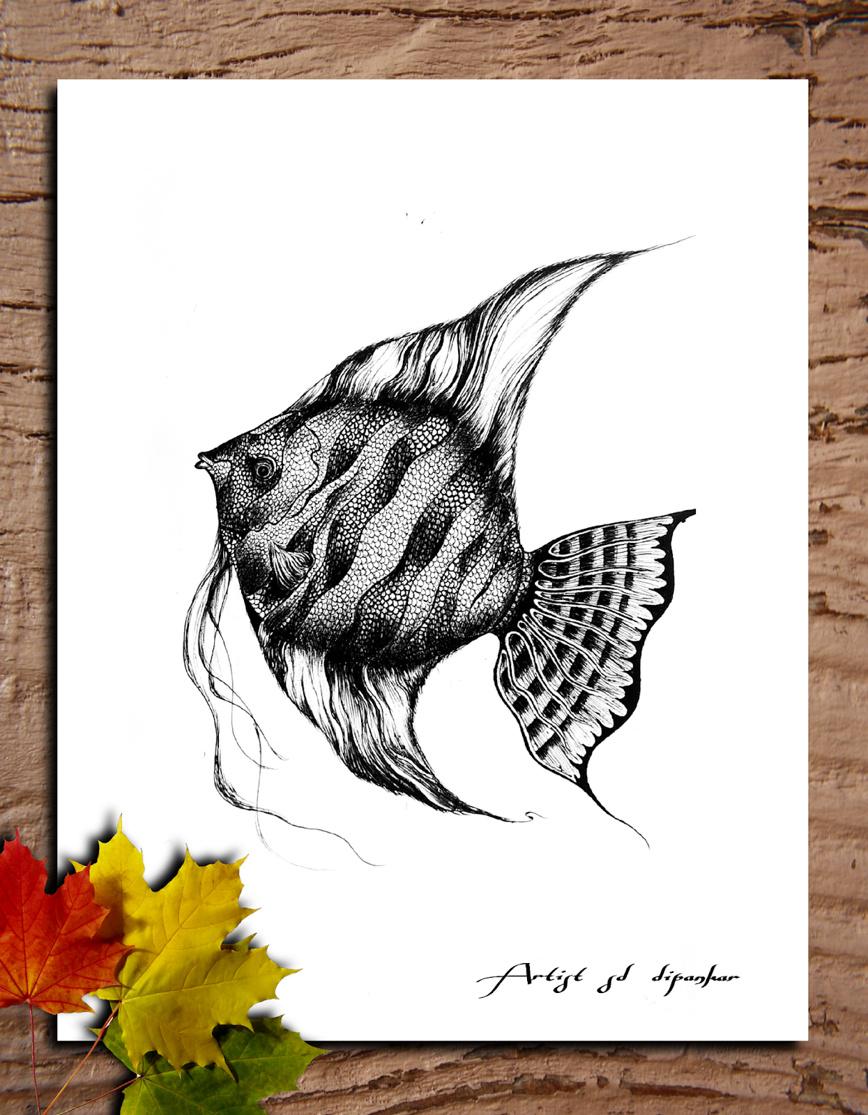 fish drawing by SD Dipankar arts