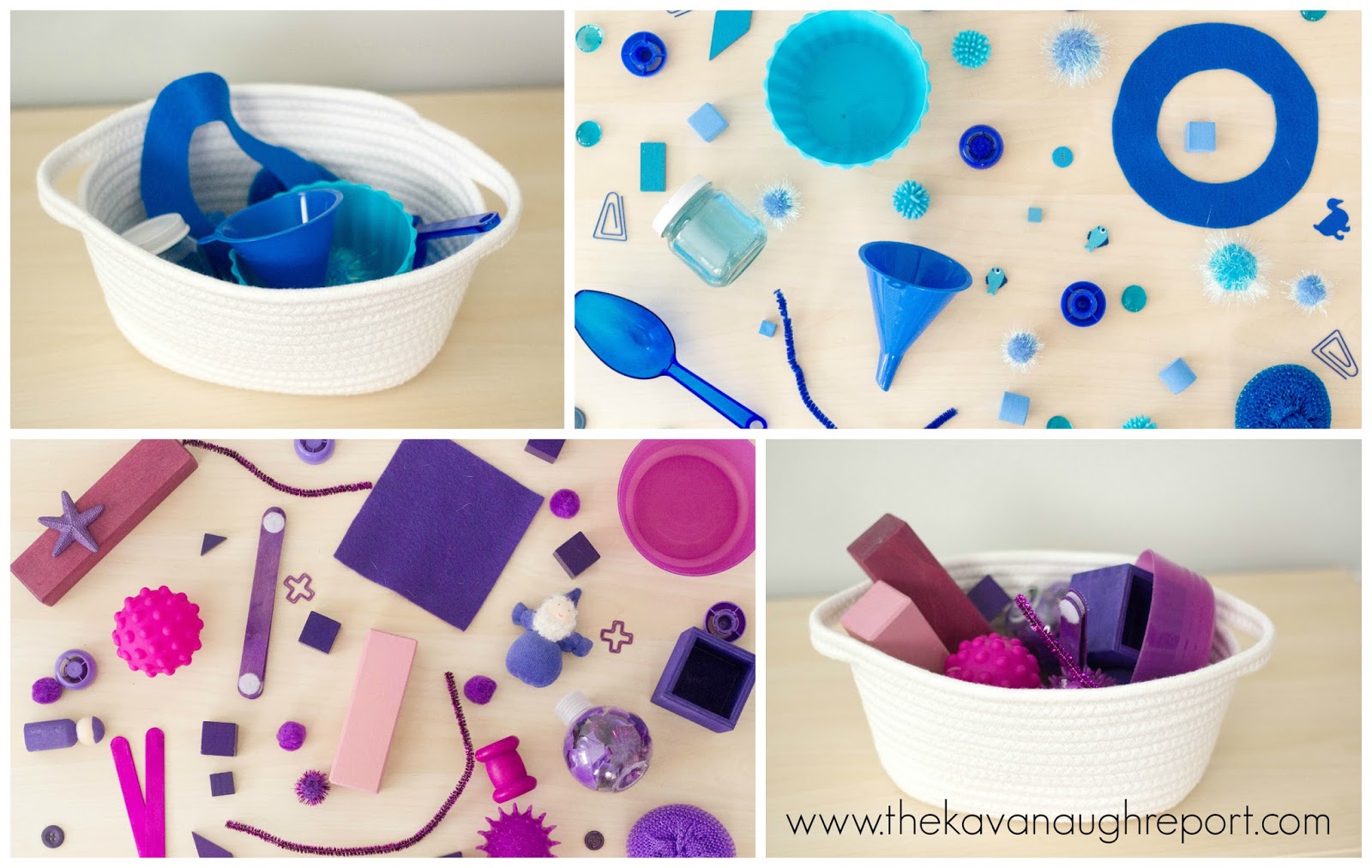 Color Themed Treasure Baskets for Toddlers