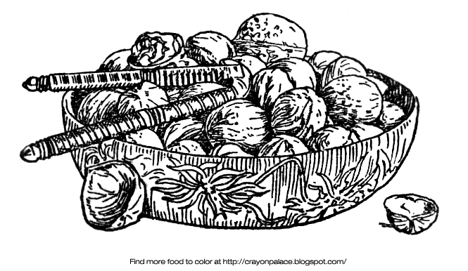 Crayon Palace: Walnuts in a bowl are fun to color