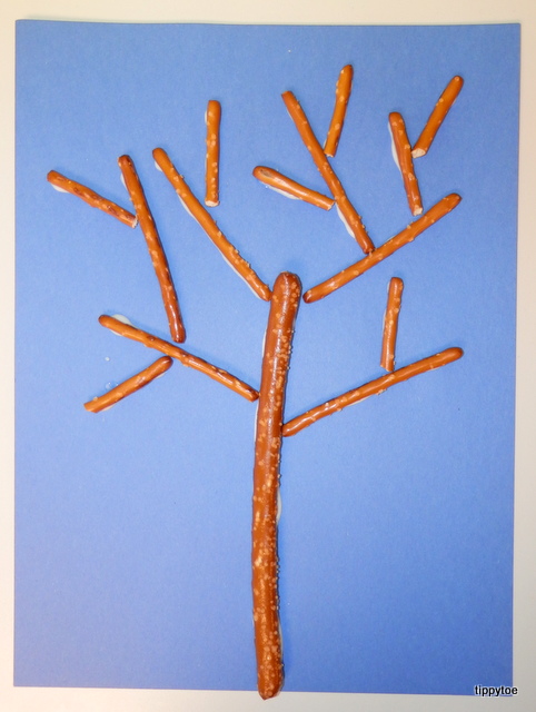 Tippytoe Crafts: Pretzel-Stick Trees