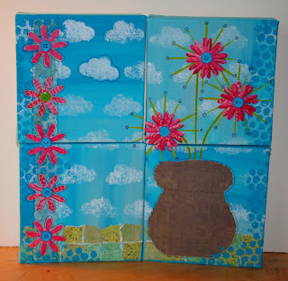 Vitamin C... A Daily Dose of Creativity: Daisy Canvas Collage Tutorial
