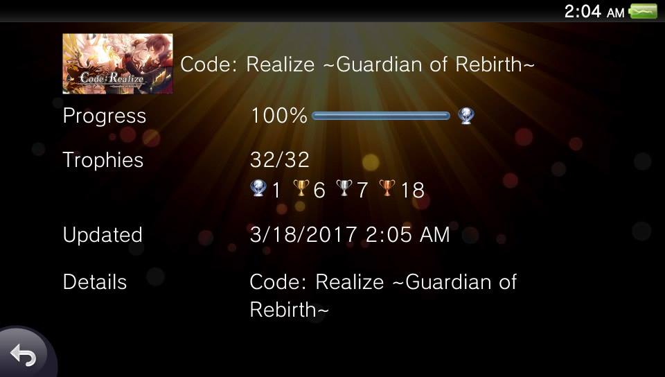 Code: Realize ~Guardian of Rebirth~ Trophy Guide/Game Tips - Reverie ...