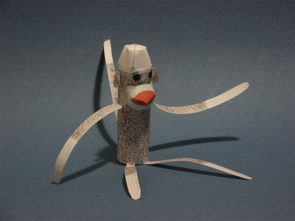 Sock Monkey Papercraft | Paperized Crafts