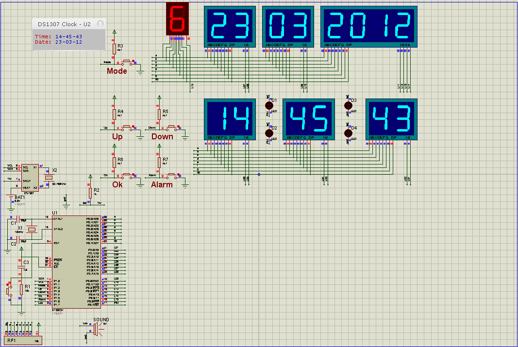 Mach đồng hồ led 7 đoạn code C - 89C52