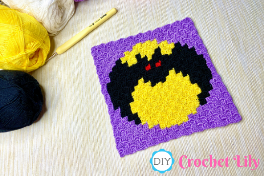DIY Crochet Lily: [C2C Crochet] The Halloween Bat pattern C2C Crochet ...