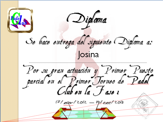 Cuadrante de Pistas de Padel: Primera Jornada de la Fase 3 del Torneo ...