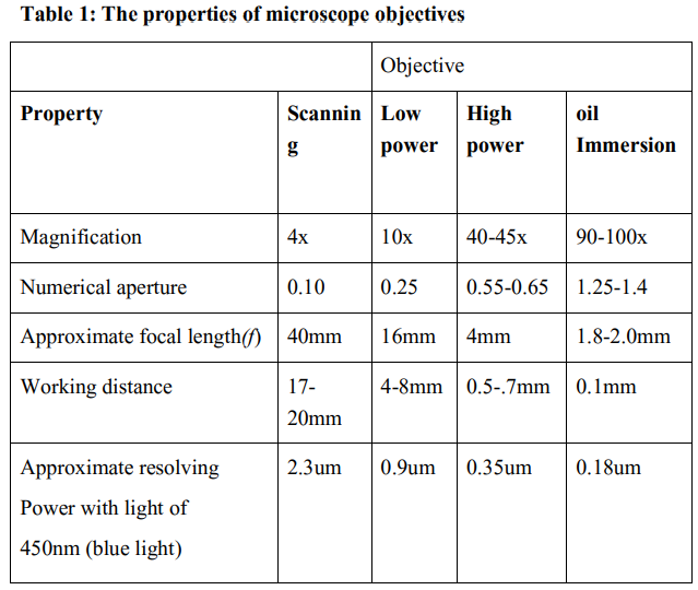 The Light Microscope