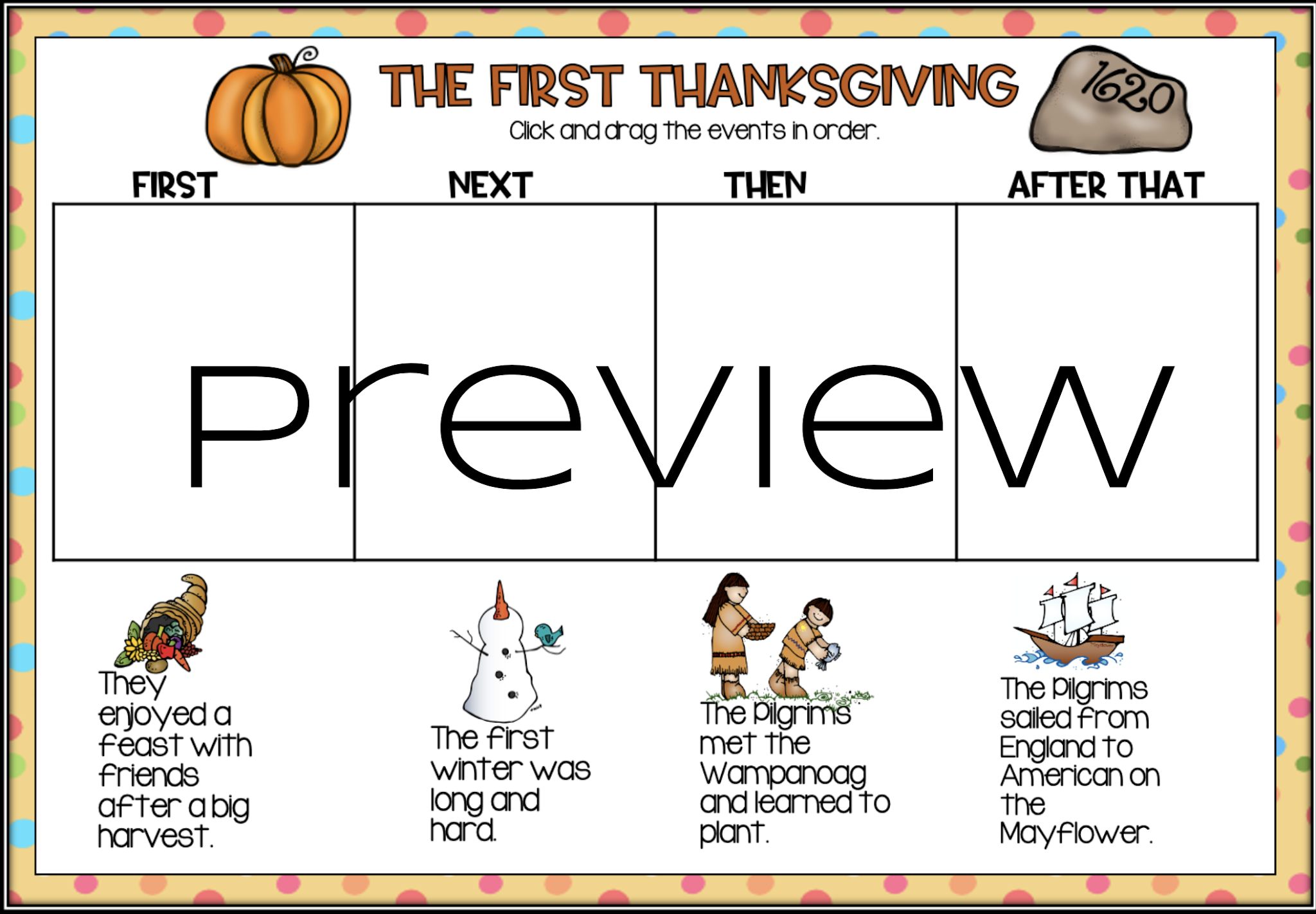1st Grade Hip Hip Hooray!: The First Thanksgiving
