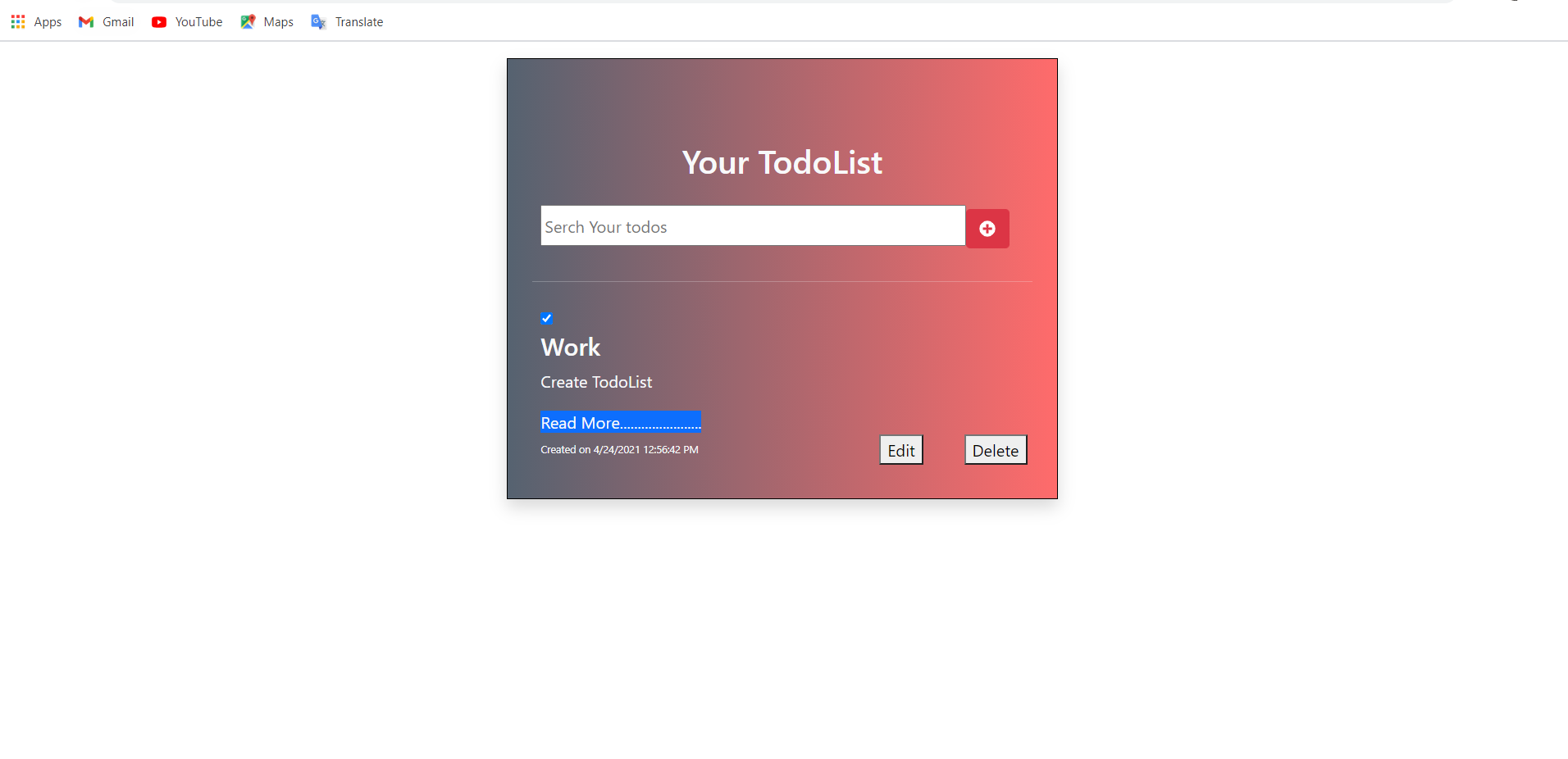TodoList Project -React Js For Beginner