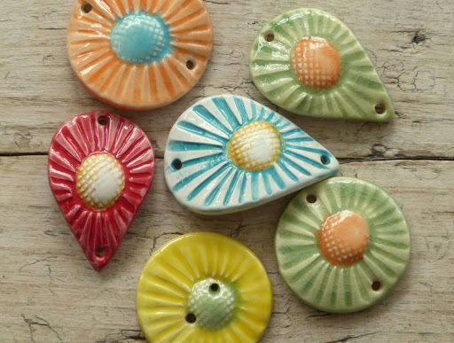 Beautiful Ceramic Charms, Buttons, Connectors and Pendants by Lindsay ...