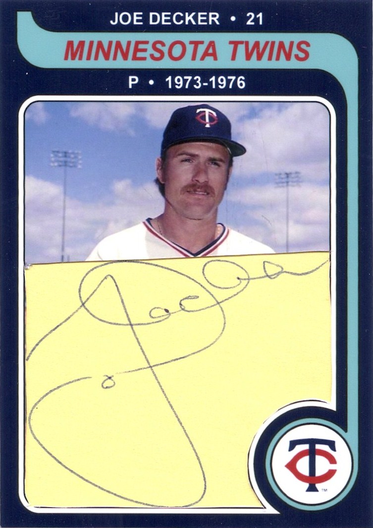 Minnesota Sports Autograph Project: JOE DECKER