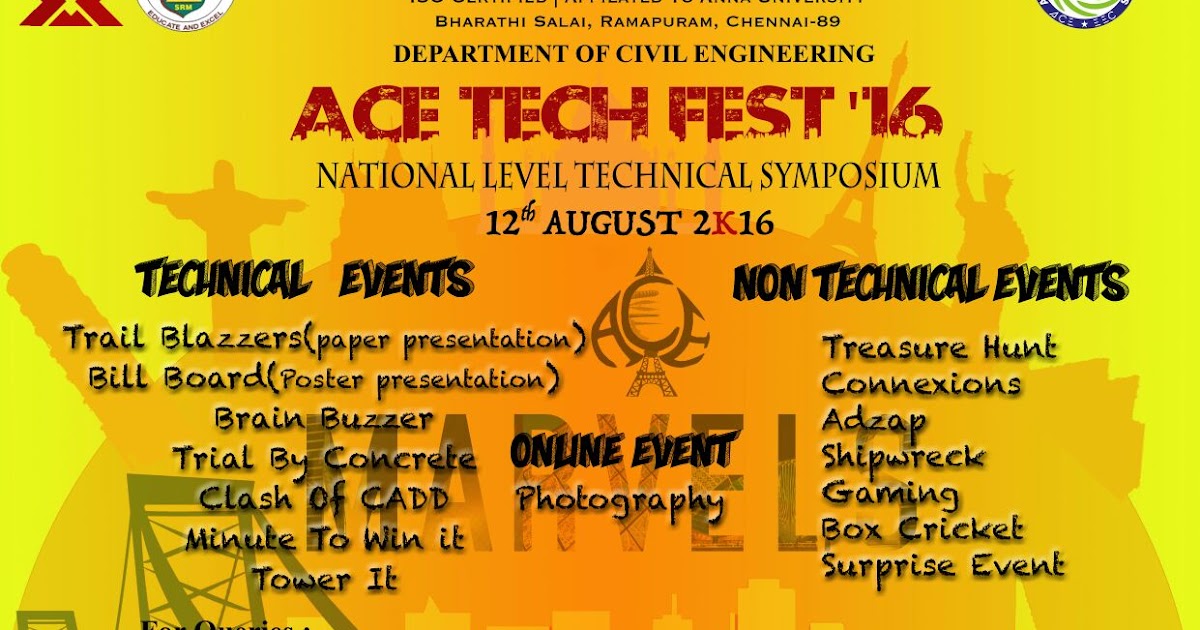 ACE TECH FEST' 16 - National Level Technical Symposium - Easwari ...