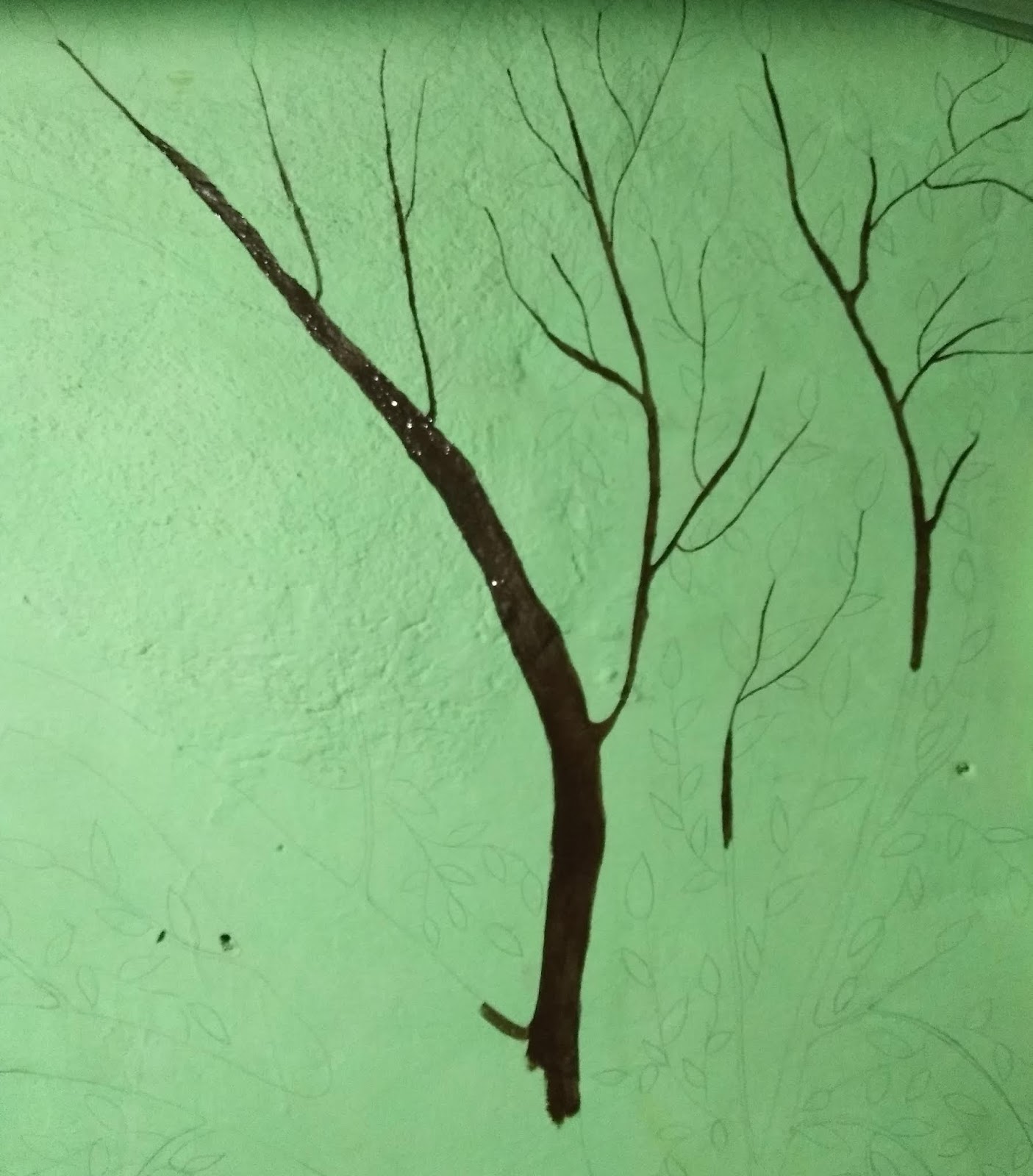 TREE WALL PAINTING STEP BY STEP
