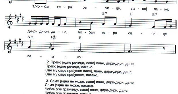 NOTE | DOMACE I STRANE: ČOBAN TERA OVČICE / TI MOMO TI DEVOJKO NOTE ...